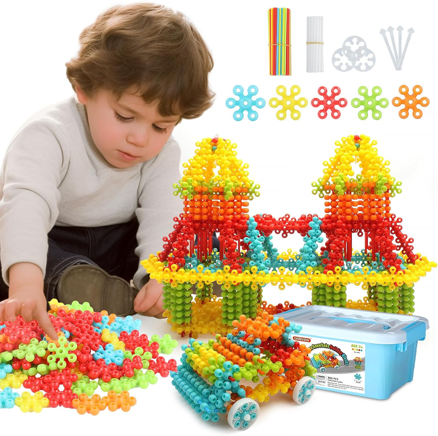 Snowflake Interlocking Building Blocks for Kids + FREE Learning 2000 ...